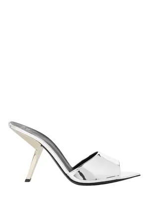 GIUSEPPE ZANOTTI Mystero Mirrored-leather Mules - Silver