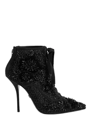 DOLCE & GABBANA Dolce&Gabbana Embellished Mesh Ankle Boots