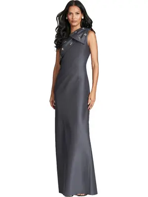 Sachin & Babi Olivia One-shoulder Gown - Gray