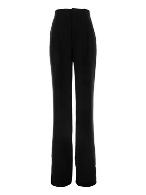Saint Laurent Silk Crepe Trousers - Black