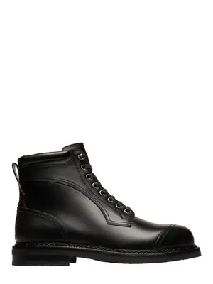 Bally Leather Lace-up Boots - Black