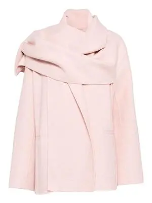 JNBY Scarf-collar Wool-blend Coat - Pink
