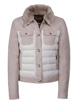 MOORER Shearling Padded Jacket - Neutrals