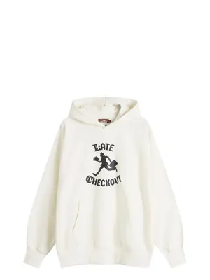 LATE CHECKOUT Bellboy Popover Hoodie - White