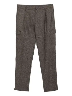 Tagliatore Tapered Wool-blend Trousers - Brown