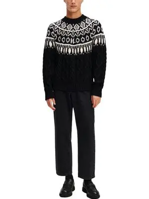 Karl Lagerfeld Patterned Intarsia-knit Jumper - Black