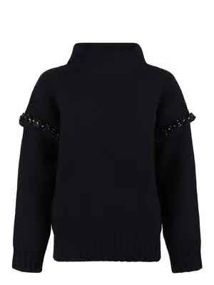Max Mara Bead-embellished Jumper - Blue