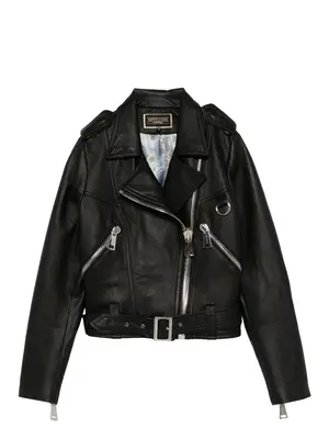 MITILIANE COUTURE Leather Biker Jacket - Black