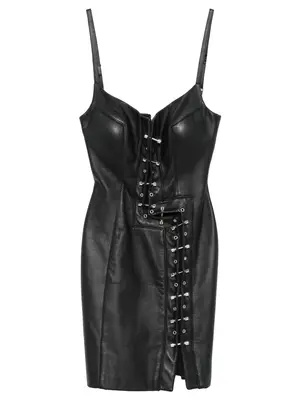 MITILIANE COUTURE Piercing-embellished Leather Mini Dress - Black