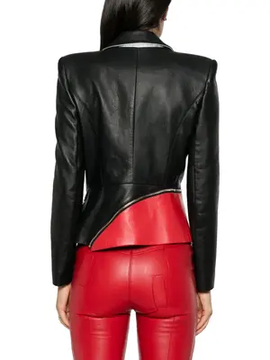 MITILIANE COUTURE Colour-block Leather Jacket - Black