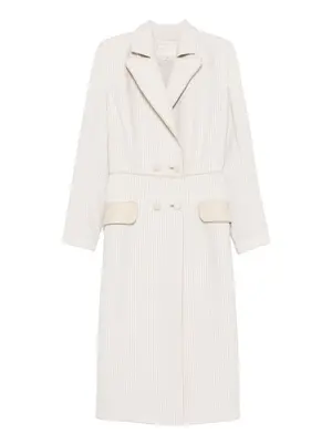 MITILIANE COUTURE Pinstriped Trench Coat - Neutrals