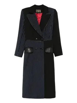 MITILIANE COUTURE Panelled Double-breasted Coat - Black