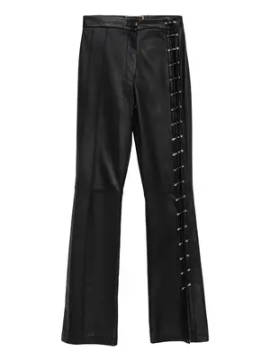 MITILIANE COUTURE Piercing-detail Leather Trousers - Black