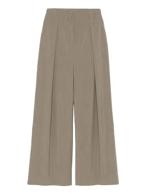MITILIANE COUTURE Pinstriped Wide-leg Trousers - Green