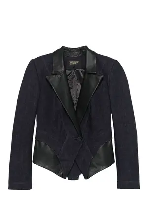 MITILIANE COUTURE Leather-inserts Panelled Blazer - Black