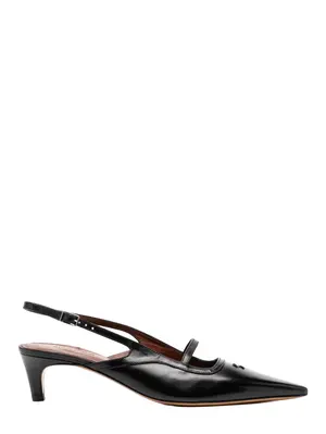 Maison Kitsuné Pointed-toe Slingback Pumps - Black