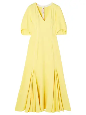 Marni Stretch-crepe Midi Dress - Yellow