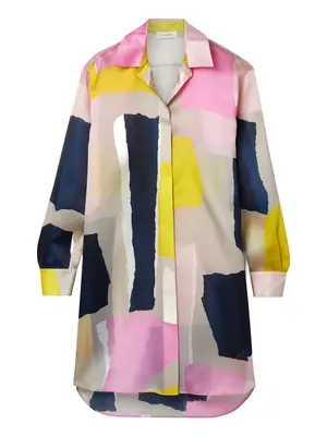 Lafayette 148 New York Printed Oversized Shirt - Pink