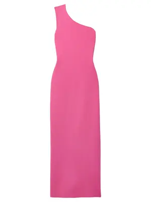 Adam Lippes One-shoulder Draped Recycled Knitted Maxi Dress - Pink