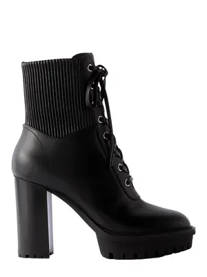 GIANVITO ROSSI Martis 70 Leather Ankle Boots - Black