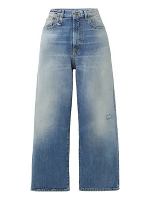 R13 D'arcy Cropped Wide-leg Jeans - Blue