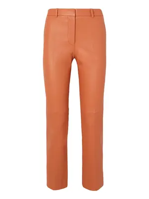 JOSEPH Coleman Leather Skinny Pants - Orange