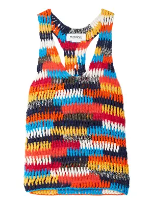 Monse Crocheted Pima Cotton-blend Tank - Red
