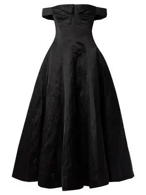 JASON WU Off-the-shoulder Crinkled-sateen Gown - Black