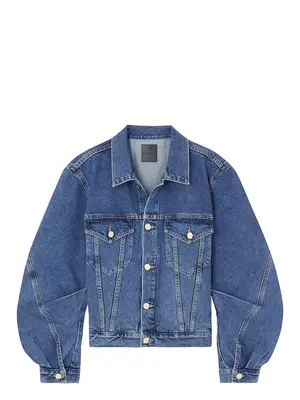 GOLDSIGN Paneled Denim Trucker Jacket - Blue