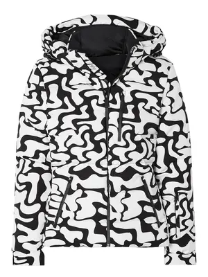 Aztech Mountain Ed Curtis Nuke Hooded Printed Down Ski Jacket - White