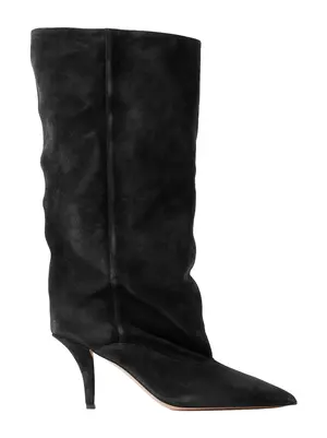 Paris Texas Ines Suede Knee Boots - Black