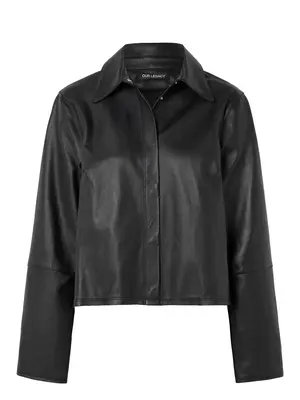 Our Legacy Auto Paneled Leather Jacket - Black