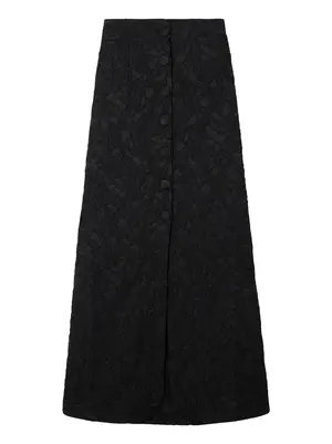 DESTREE Ivan Floral-jacquard Maxi Skirt - Black