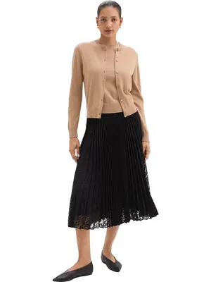 Theory Pleated Midi Skirt - Black