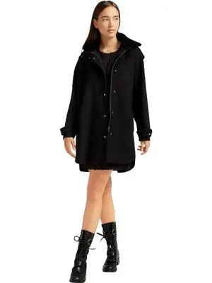 BELLE & BLOOM Detachable Hooded Coat - Black