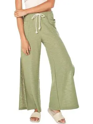 Roxy Roxy Beach Breeze Split Hem Pants Oil Green