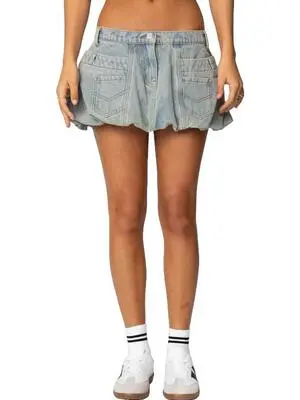 EDIKTED Jodi Denim Miniskirt - Blue-washed