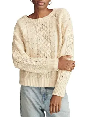 Lucky Brand Lucky Brand Cable Stitch Crewneck Sweater Tofu