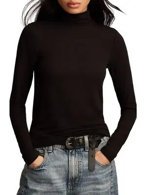 Lucky Brand Long-sleeve Turtleneck Top - Jet Black