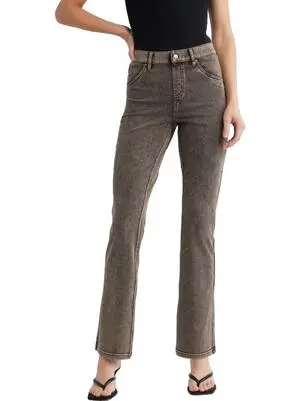 Hue Baby Bootcut Denim Leggings - Cinnamon Acid Wash