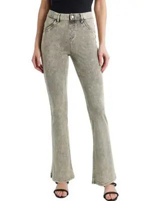 Hue Baby Bootcut Denim Leggings - Iceberg Green Acid Wash