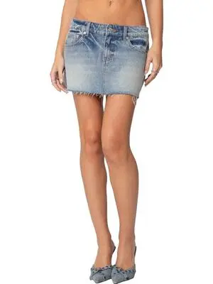 EDIKTED Brantley Denim Miniskirt - Blue
