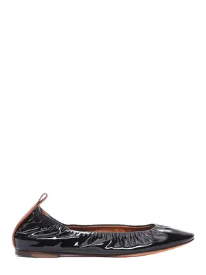 LANVIN Leather Ballerina Flats - Black