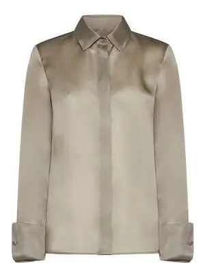 MAX MARA SFILATA Nola Silk Shirt - Khaki Green