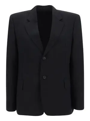 Balenciaga Wool Single-breasted Jacket - Black