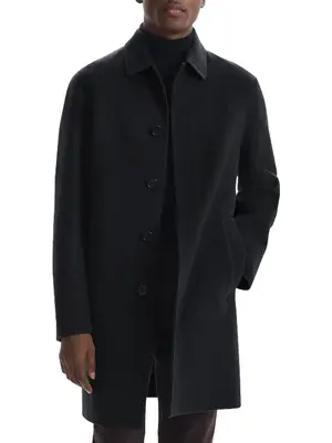 Theory Theory Double Face Wool-Cashmere Blend Car Coat Black/dark Charcoal Melange