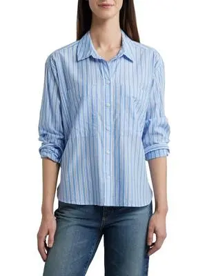 BEACHLUNCHLOUNGE Beachlunchlounge Everlynn Cotton-Blend Shirt Magic Blue