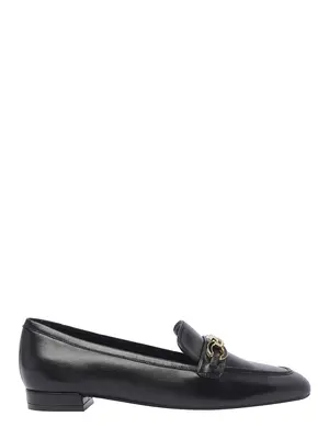 STUART WEITZMAN Signature Square Leather Loafers - Black