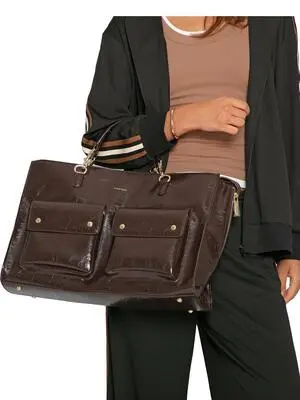 BELLE & BLOOM Reflections Leather Shoulder Bag Dark Brown