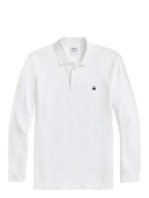 Brooks Brothers Long Sleeve Piqué Polo - White